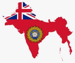 Flag Map Of British Raj - British India Flag Map PNG Image ...