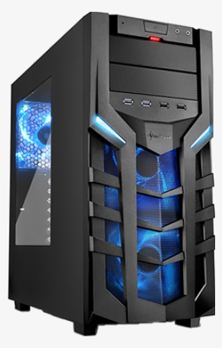 Blue Dg7000 Sharkoon Pc Gaming Case Image - Tempered Glass Case With 5. ...