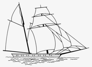 Old Sailing Ship Line Art - Dhow Sailboat Dhow Ship Drawing Clipart PNG ...