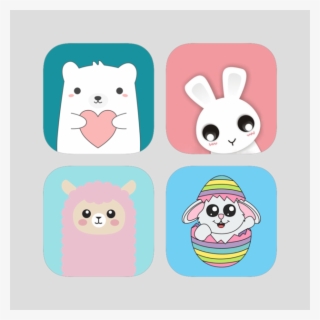 Cute Animals Kawaii Stickers Bundle On The App Store - Cartoon PNG ...
