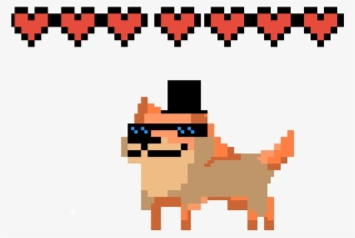 Mlg Doge - 8 Bit Heart Clear Background PNG Image | Transparent PNG ...
