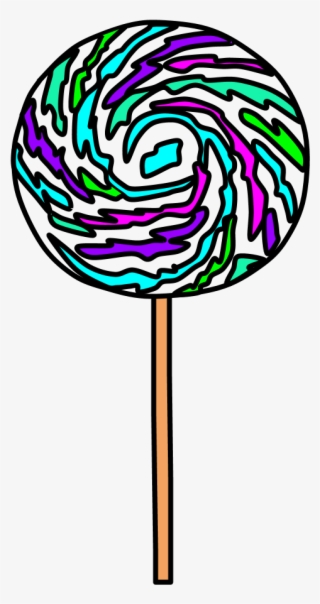 Lollipop, Large, Swirl, Bright Blue, Bright Green, PNG Image ...