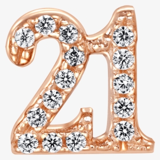 Number 21 Locket Charm With White Crystals In Rose PNG Image ...