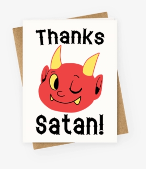 Thanks, Satan Greeting Card - Greeting Card PNG Image | Transparent PNG ...