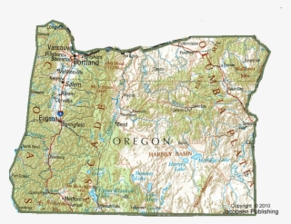 Or Shaded Relief Map Fullscreen Simple Design - Oregon State Physical ...