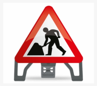 Triangular Alpha Signs - Men At Work End Sign PNG Image | Transparent ...
