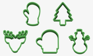 Set Of 5 Christmas Cookie Cutters PNG Image | Transparent PNG Free ...