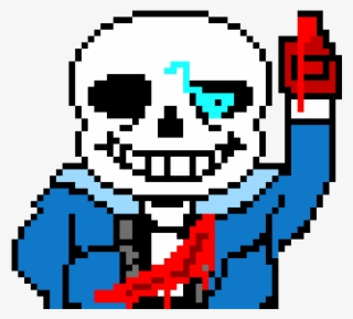 Fake Dead Sans - Draw Sans Pixel Art PNG Image | Transparent PNG Free ...
