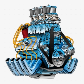 Hot Rod Race Car Dragster Engine Cartoon Vector - Drag Racing PNG Image ...