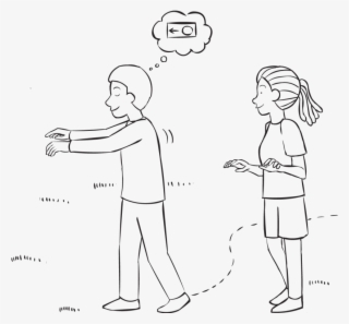 Back One Person Leading A Blind-folded Person On A - Trust Games PNG ...