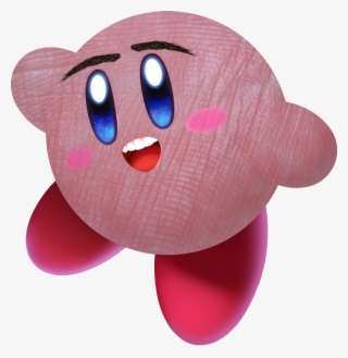 Kirby But With Skin Texture, Teeth, And Hairy Eyebrows - Red Kirby PNG ...