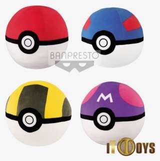 Pokemon Sun & Moon Super Big Plush - Pokeball And Master Ball PNG Image ...