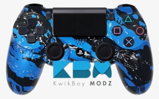 Blue Splatter Ps4 Modded Rapid Fire Controller, Works - Playstation 4 PNG Image | Transparent ...