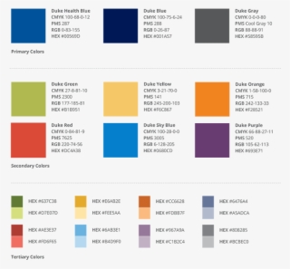 Duke School Of Medicine - Duke University Color Palette PNG Image ...