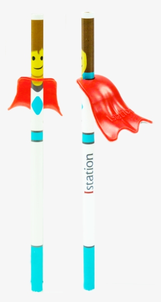 Superhero Pencil With Cape - Ball Pen PNG Image | Transparent PNG Free ...