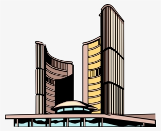 Vector Illustration Of Urban Metropolitan City Hall, - Toronto City ...