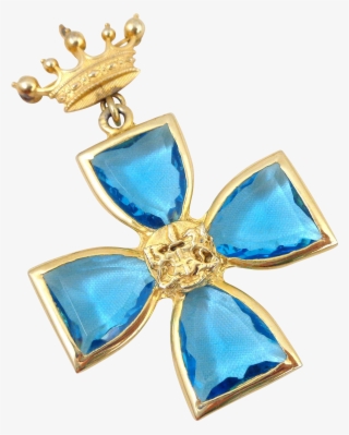 Vintage Accessocraft Nyc Heraldic Blue Stone Maltese - Locket PNG Image ...