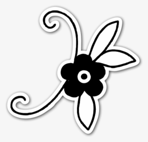 Cute Black Flower Sticker - Flower PNG Image | Transparent PNG Free ...