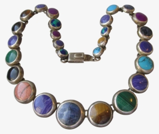 Spectacular Vintage Taxco Mexico 950 Silver Multi-gem - Necklace PNG ...