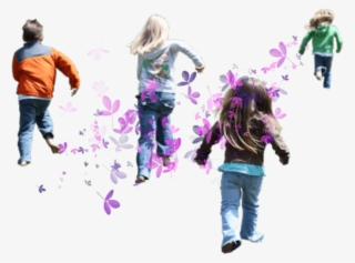Children Running Butterflys Girls Falling Pink - Kid Png Running PNG ...