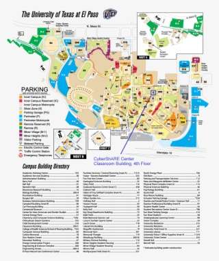 Utep Education Building - Utep Parking Map 2018 PNG Image | Transparent ...