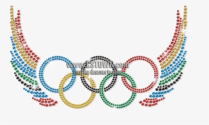 Olympic Rings Spreading Colorful Wings Iron On Rhinestone - Rio De ...