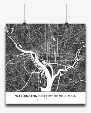 Premium Map Poster Of Washington D - Washington Dc Map Art Scarf PNG ...