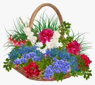 Free Flower Basket Clip Art - Basket Full Of Flowers PNG Image ...