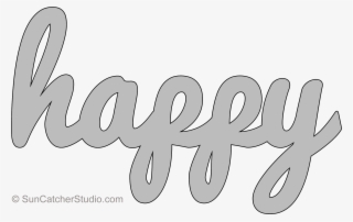 Happy Pattern Free Template Stencil Printable Word - Calligraphy PNG ...