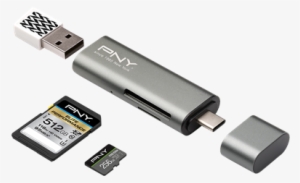 Pny Type C Reader-adapter Angle 001 Hd - Pny Card Reader - External - 3 ...