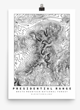 Presidential Range Topographic Map Art - Motif PNG Image | Transparent ...