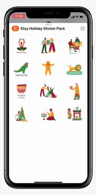 Buy On Etsy Holiday Sticker Pack - Cartoon PNG Image | Transparent PNG ...