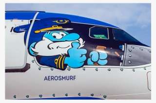 Aerosmurf - Grote Smurf - Brussels Airlines Smurf Plane PNG Image ...