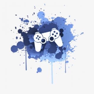 Blue Paint Game Splatter Glass Theme - Illustration PNG Image ...