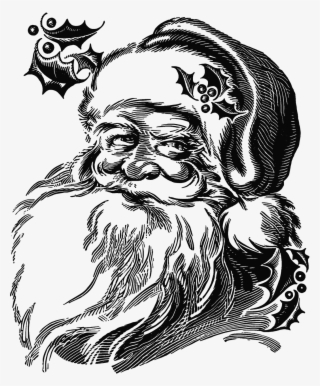 Santa Claus Christmas Parties - Vintage Santa Drawing PNG Image ...