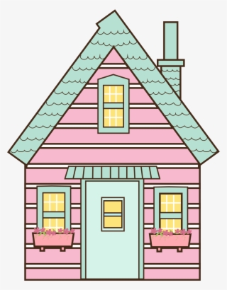 Big Image - Pink Cute Cartoon House PNG Image | Transparent PNG Free ...