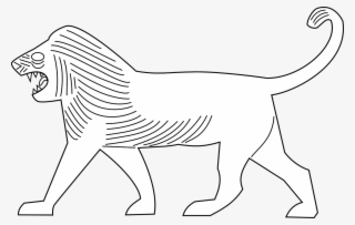 Lion Walking Animal - Lion Of Babylon Outline PNG Image | Transparent ...