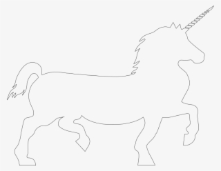 Midget Unicorn Silhouette - Line Art PNG Image | Transparent PNG Free ...