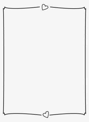 Heart On A Line Page Border - Haert Black And White Borders PNG Image ...