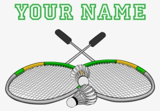 Personalized Badminton Player Crossed Racquets T-s - Soft Tennis PNG ...
