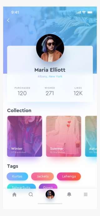 Fashion Profile 2x - Profile Page Mobile App Design PNG Image ...