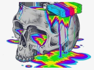 Trippy Clipart Drip - Rainbow Skull PNG Image | Transparent PNG Free ...