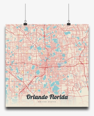 Premium Map Poster Of Orlando Florida - Atlas PNG Image | Transparent ...