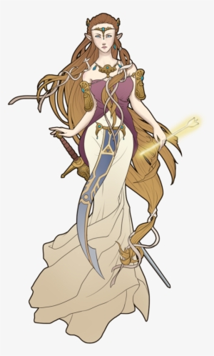 Art Nouveau Zelda By Hiddenwriterspirit - The Legend Of Zelda PNG Image ...