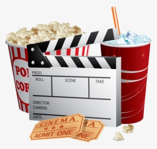 Drawing & Illustration Digital Popcorn Movie Night Ticket Digital ...