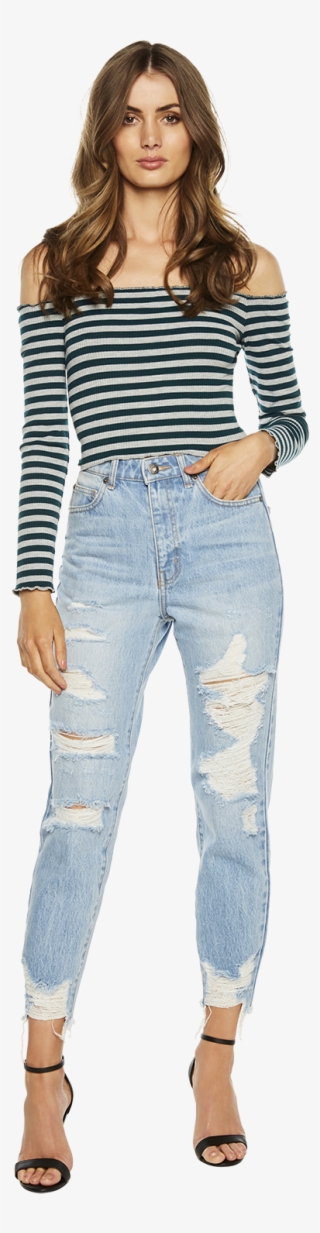 The Mum Jean In Colour Dusty Blue - Photo Shoot PNG Image | Transparent ...