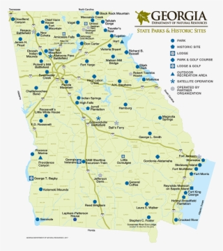 Map Of Georgia State Parks - Georgia State Parks Map PNG Image ...
