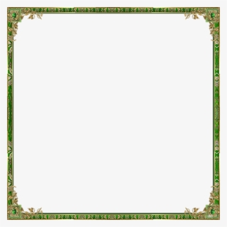 Green Picture Frames 4 Of 6 Pages - Green Gold Background Border PNG ...