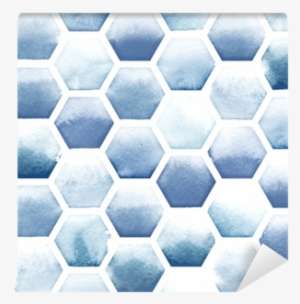 Hexagon Pattern Of Blue Colors On White Background - Watercolor ...