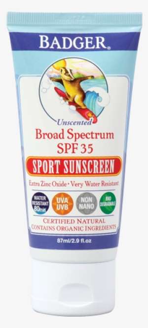 Badger - Badger Balm Spf 35 Sport Sunscreen Cream- 2.9 Oz PNG Image ...